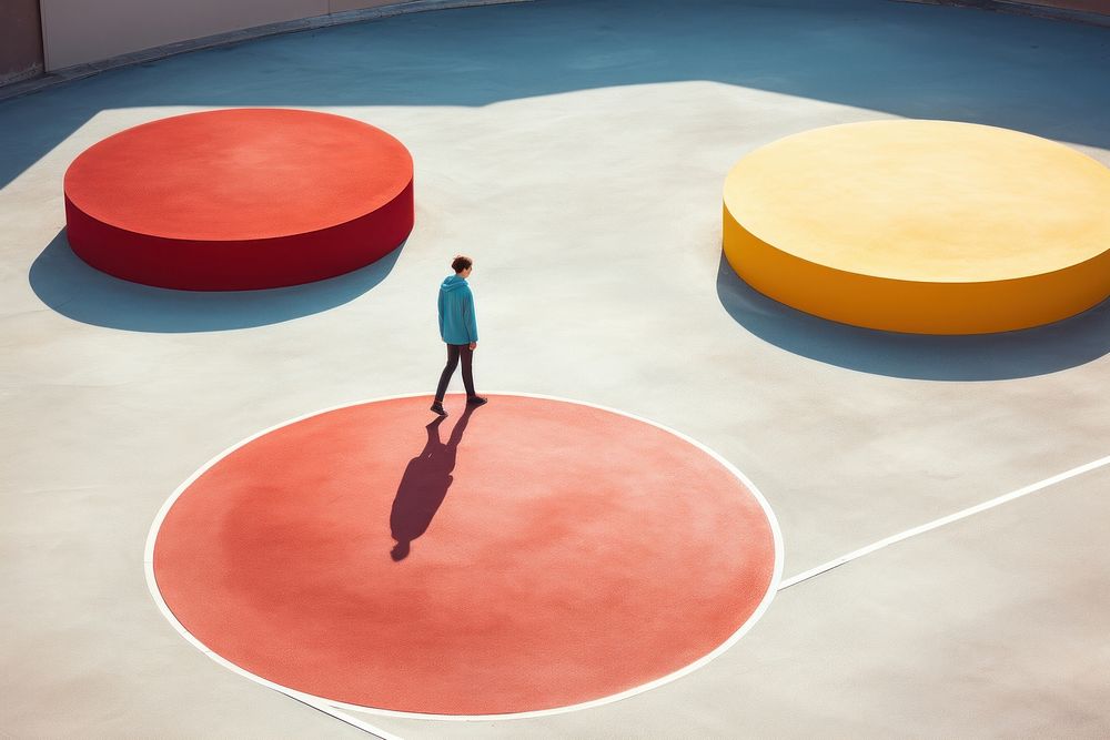 Geometric shapes walking sports circle. | Premium Photo - rawpixel