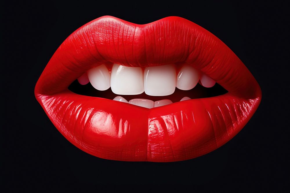 Red lips lipstick teeth mouth. | Premium Photo - rawpixel
