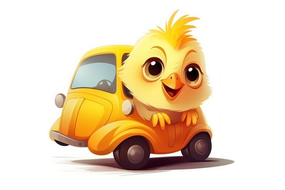 Bird character riding car vehicle | Free Photo Illustration - rawpixel