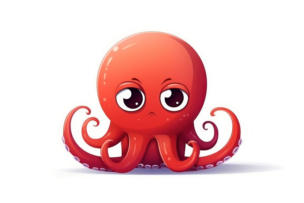 Octopus animal cartoon white background. | Free Photo Illustration ...