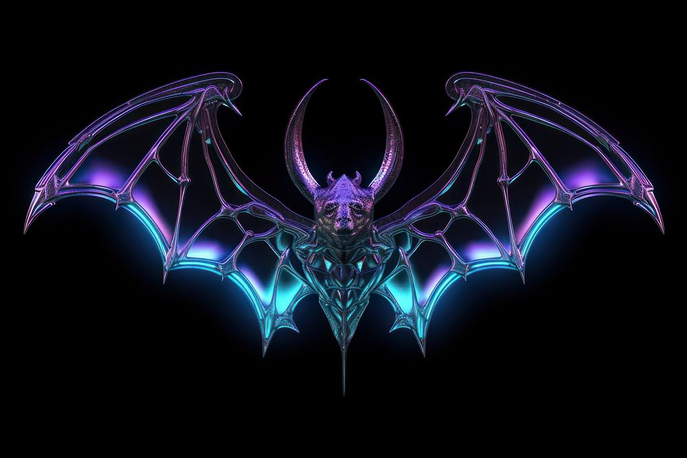 Bat pattern neon bat. | Premium Photo Illustration - rawpixel