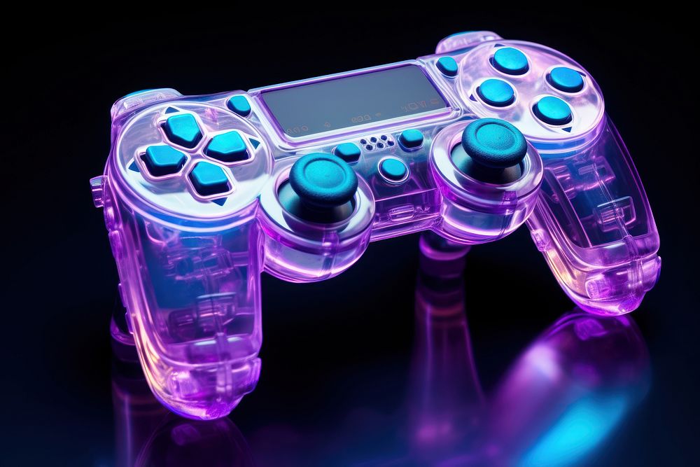 Game controller joystick violet electronics. | Premium Photo ...