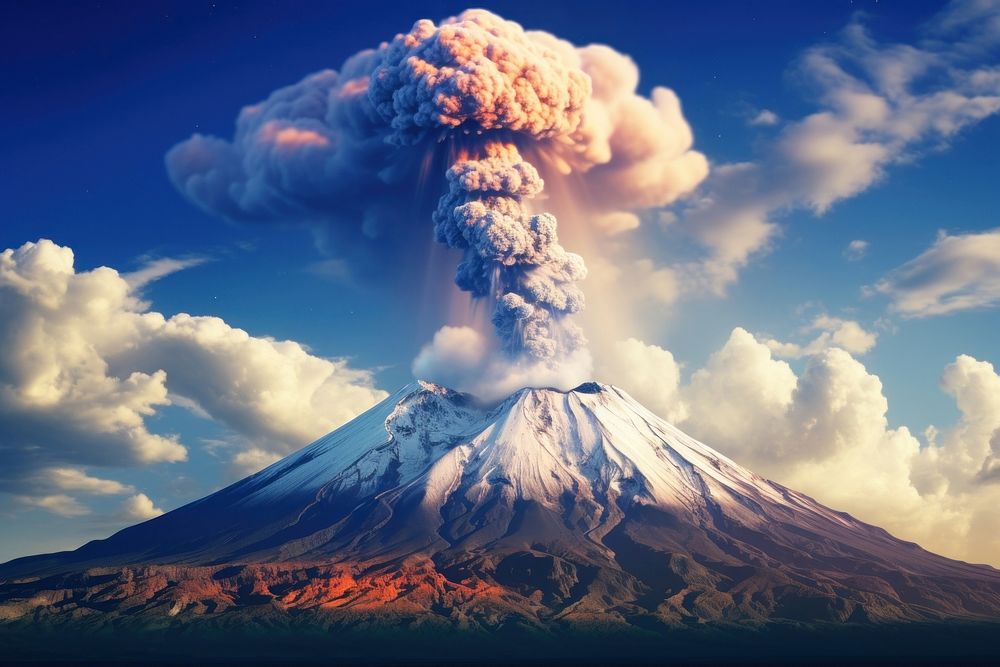 Volcano blue sky mountain outdoors | Premium Photo - rawpixel