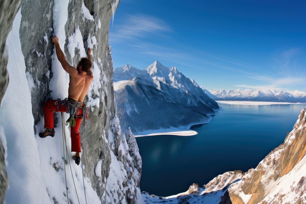 Free soloing recreation adventure climbing. | Premium Photo - rawpixel