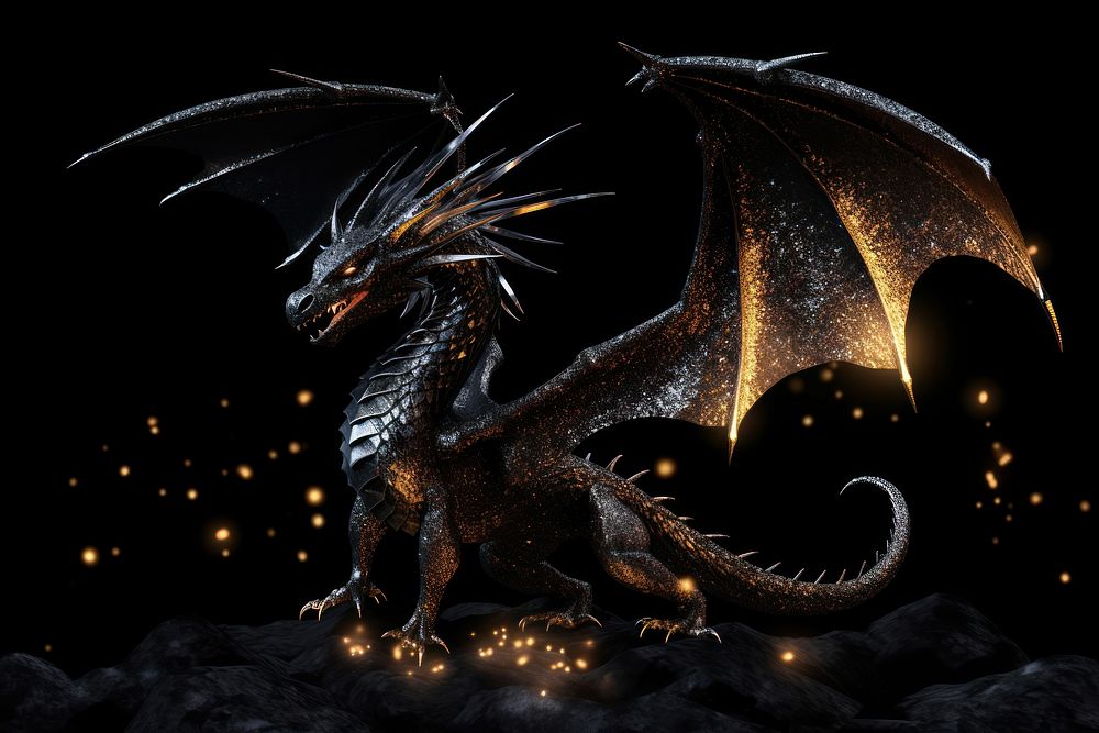 Full body dragon animal black | Premium Photo Illustration - rawpixel