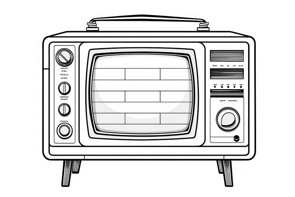Traditional CRT TV sketch line | Free Photo Illustration - rawpixel