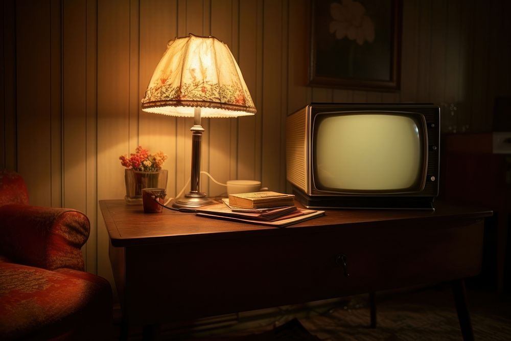 Vintage TV table television furniture. | Free Photo - rawpixel
