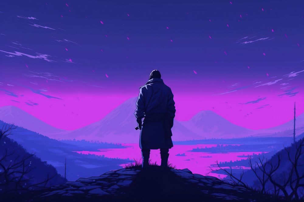 Ninja standing purple adult. | Free Photo Illustration - rawpixel
