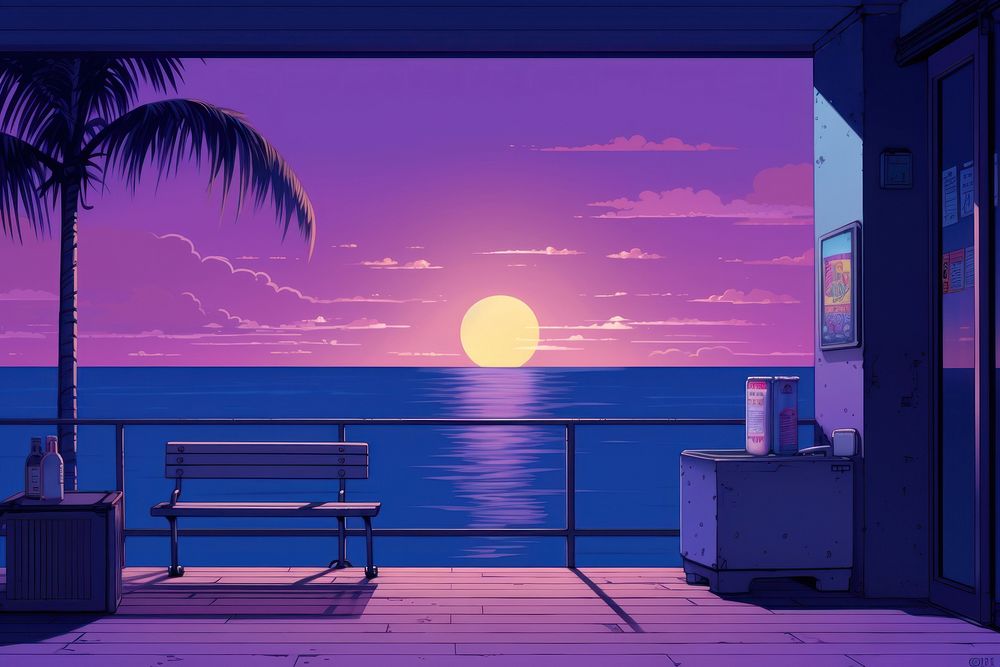 Summer purple outdoors horizon. | Free Photo Illustration - rawpixel