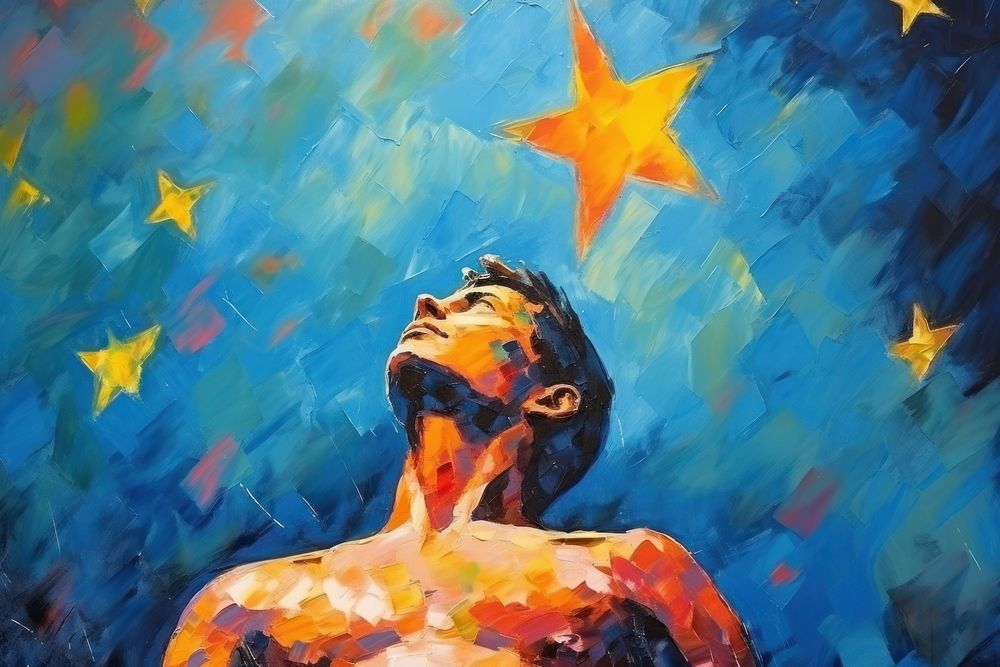 Star sky painting art representation. | Premium Photo Illustration ...