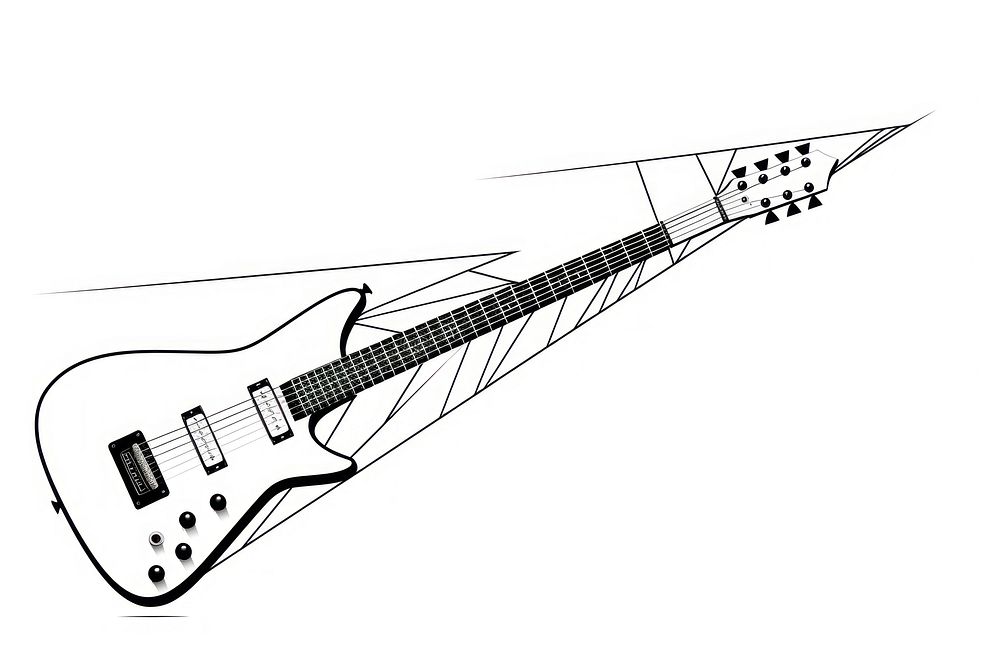 Flying v shape guitar sketch | Free Photo Illustration - rawpixel