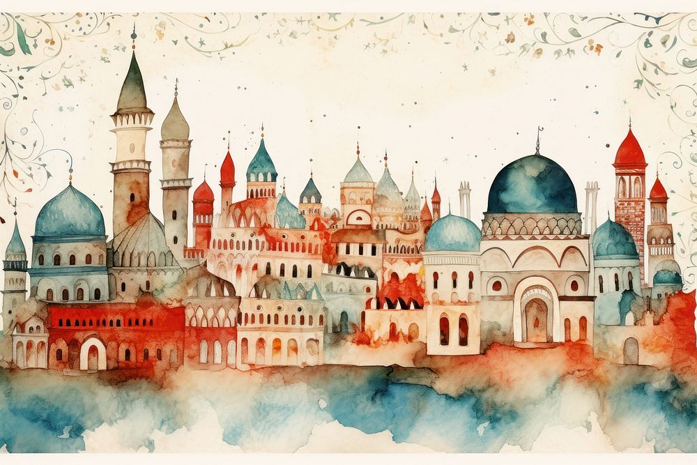 Istanbul architecture building painting. | Free Photo Illustration ...