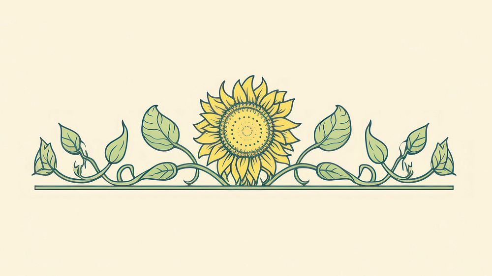Ornament divider sunflower art pattern | Premium Photo Illustration ...