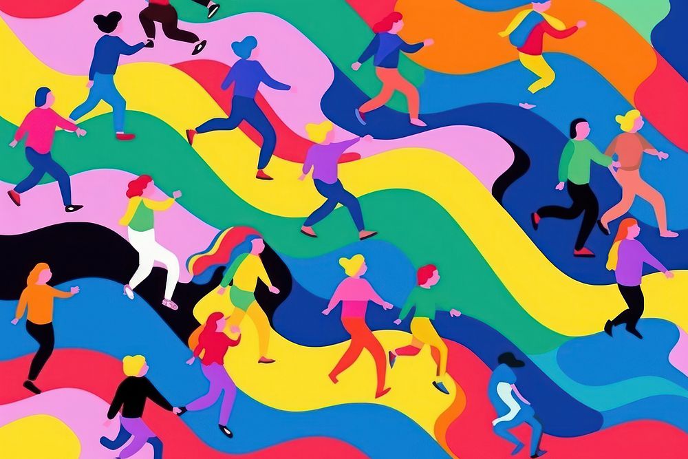 Wave people running backgrounds abstract | Free Photo Illustration ...