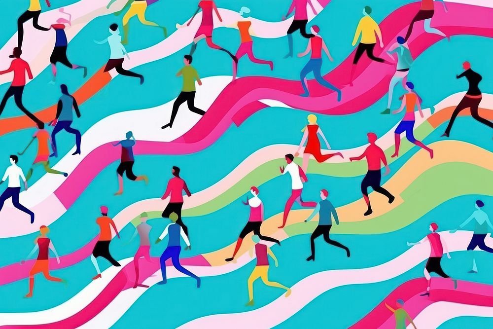 Wave people running backgrounds abstract | Premium Photo Illustration ...