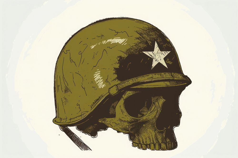 War sticker skull helmet military | Free Photo Illustration - rawpixel