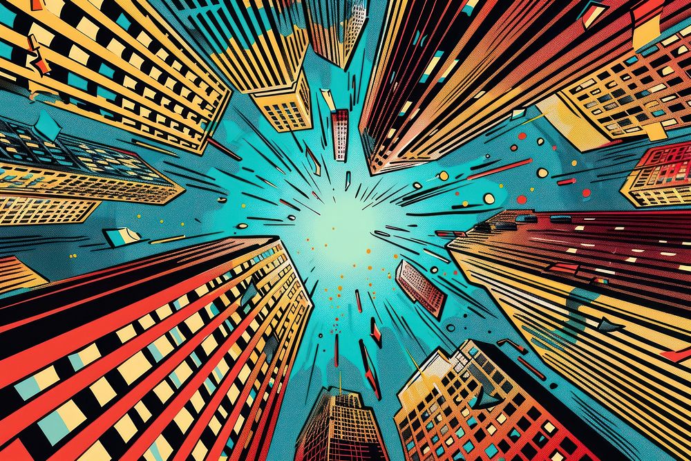 Zoom cityscape art architecture backgrounds. | Free Photo Illustration ...