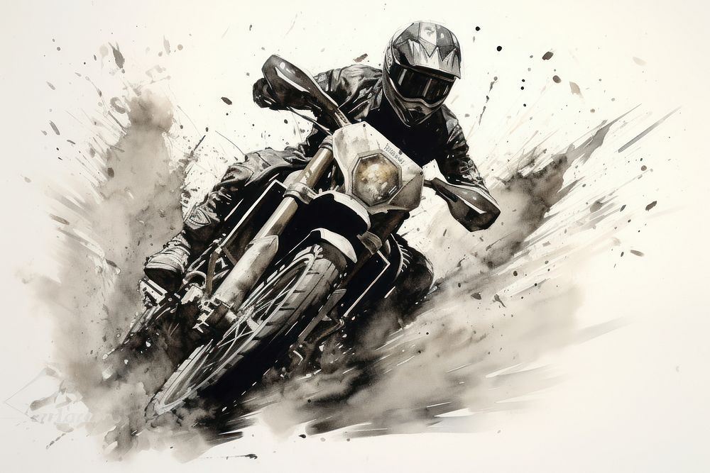 Motorbike motorcycle motocross drawing. | Free Photo Illustration ...