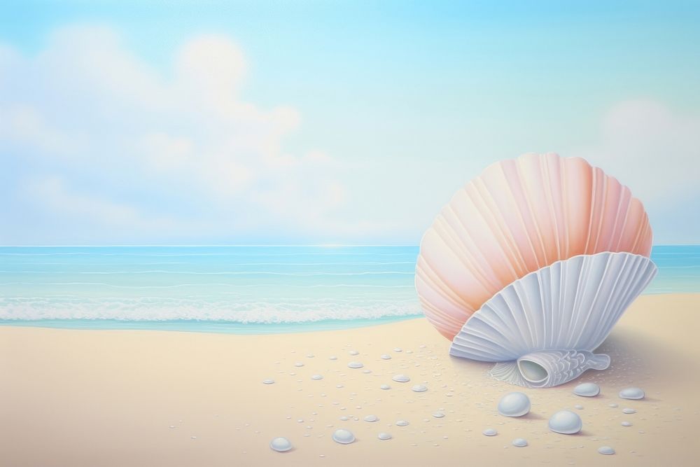 Painting shell beach seashell outdoors | Premium Photo Illustration ...