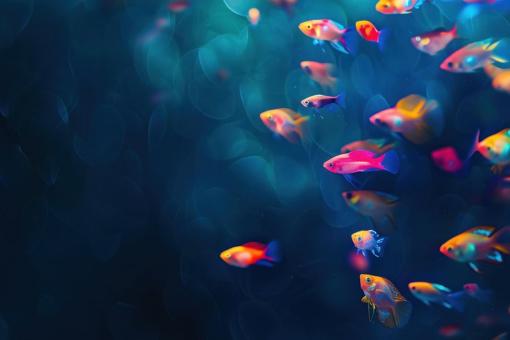 Bioluminescence fish border background aquarium | Free Photo - rawpixel