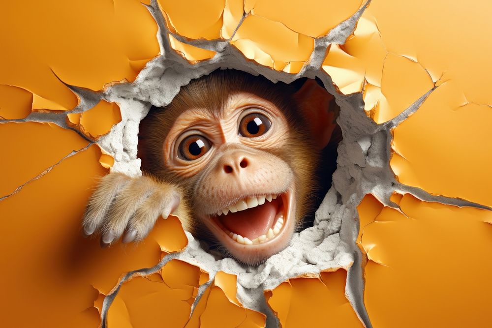 Monkey peeking animal wildlife portrait. | Free Photo - rawpixel