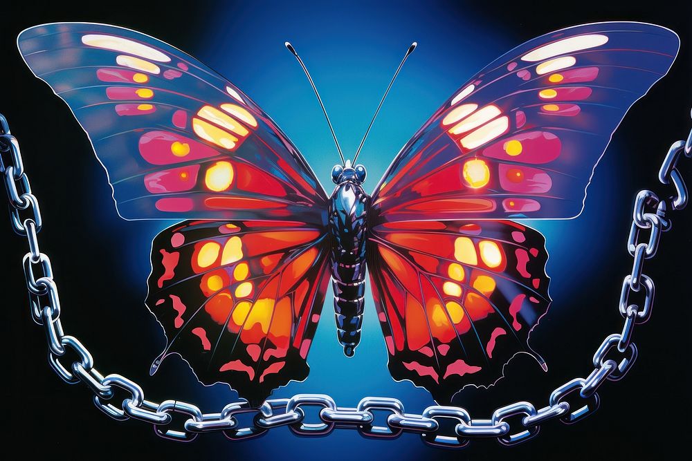 Butterfly chains animal insect invertebrate. | Premium Photo ...