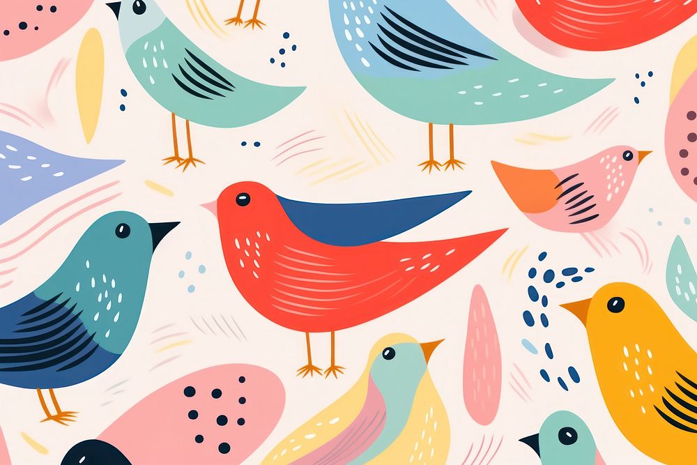 Memphis birds backgrounds pattern animal. | Premium Photo Illustration ...