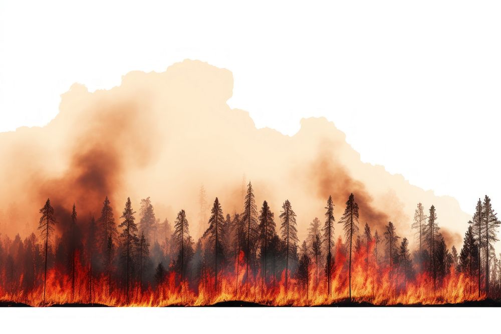 Forest fire burning landscape white | Premium Photo Illustration - rawpixel
