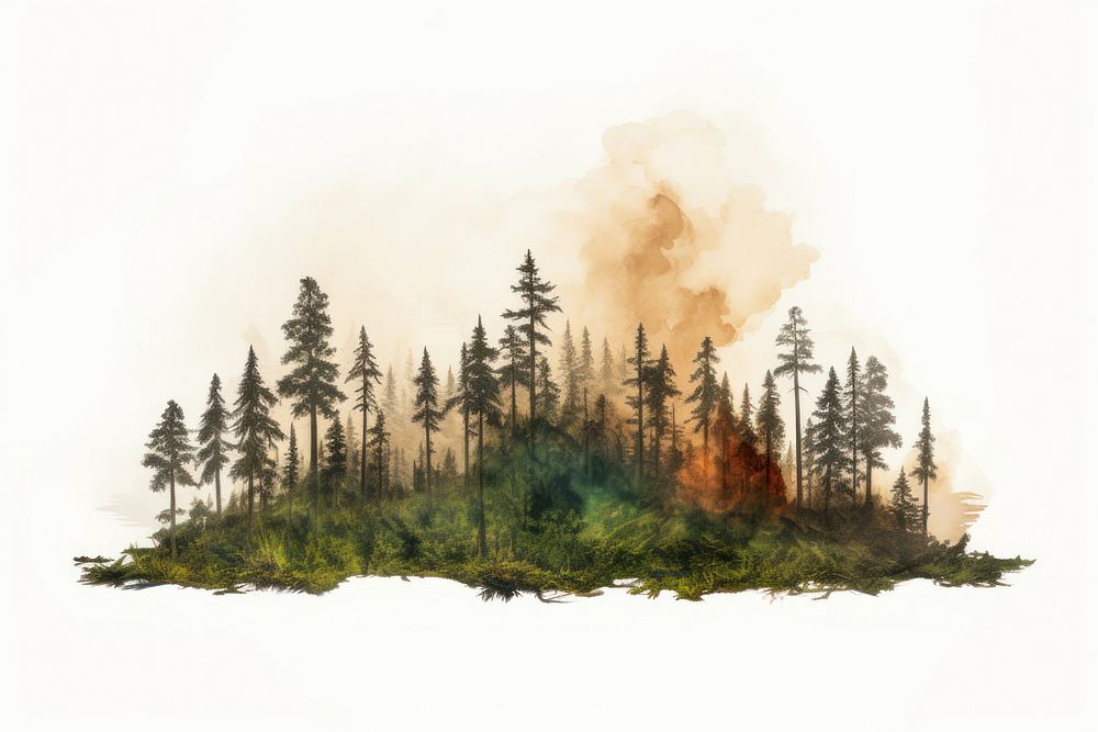 Forest fire burning land landscape | Free Photo Illustration - rawpixel