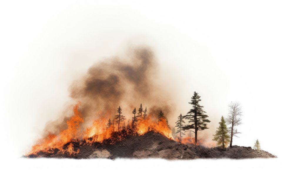 Forest fire burning landscape white | Free Photo Illustration - rawpixel