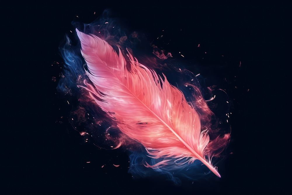 Fire neon smoke Feather feather | Free Photo Illustration - rawpixel