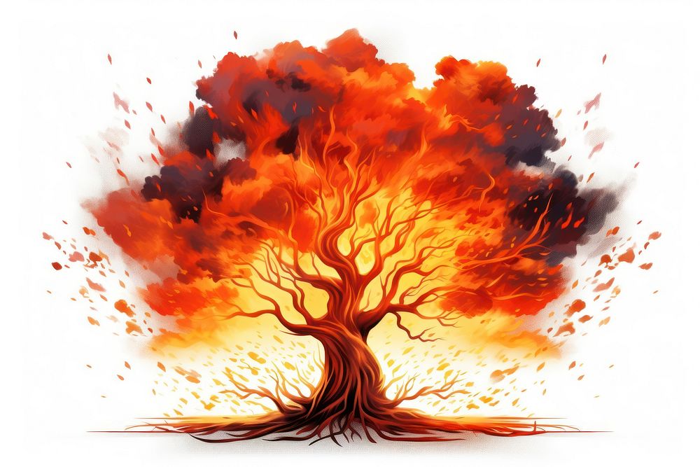 Fire tree outdoors destruction exploding. | Free Photo Illustration ...
