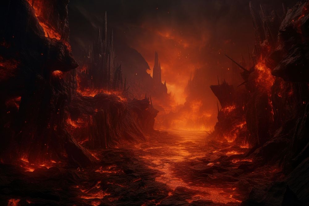 Hell volcano bonfire nature. | Premium Photo - rawpixel