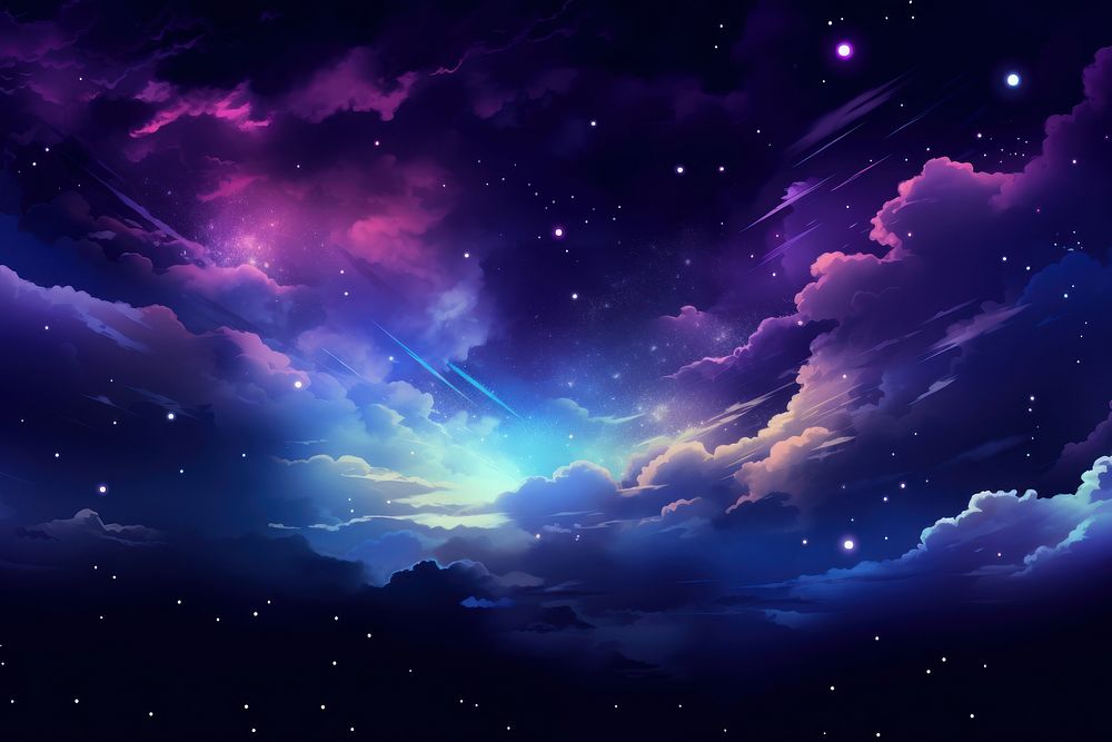 Neon night sky backgrounds astronomy | Premium Photo Illustration ...