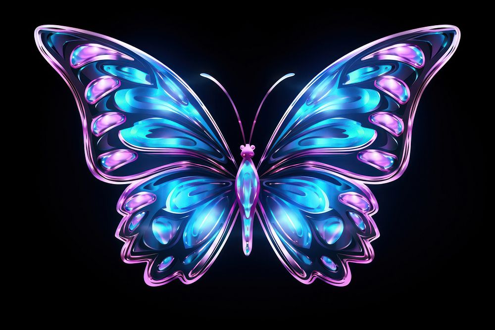 Neon butterfly light neon illuminated. | Free Photo Illustration - rawpixel