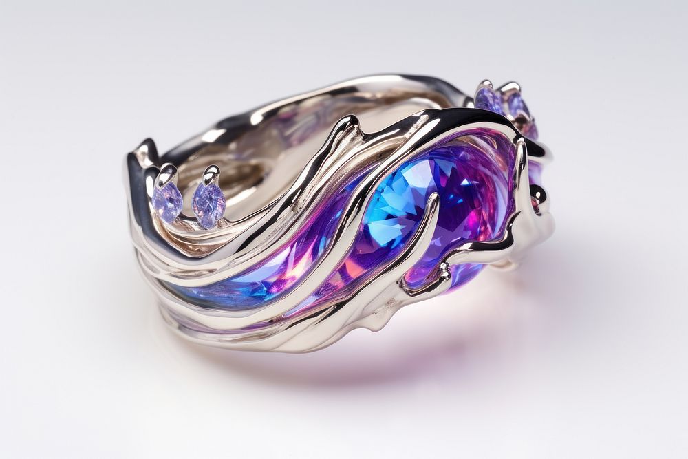 Neon fire amethyst gemstone jewelry. | Premium Photo Illustration ...
