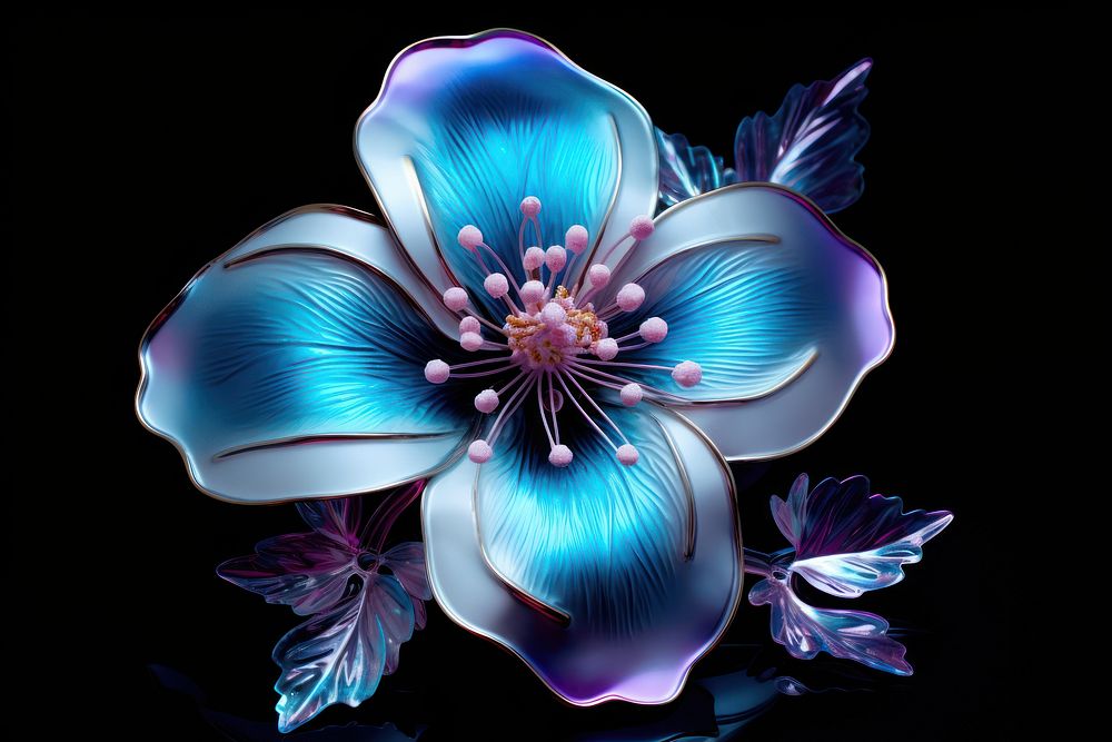 Neon flower petal plant inflorescence. | Premium Photo Illustration ...