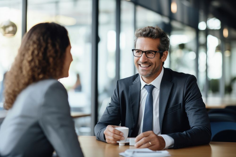 Business man conversation interview talking. | Premium Photo - rawpixel