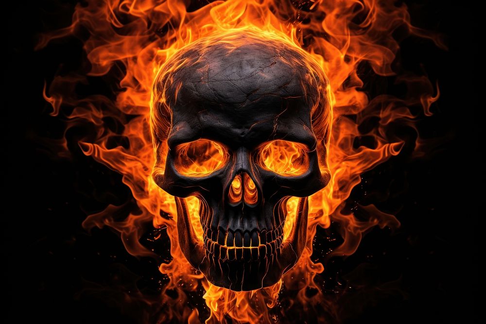 Skull fire bonfire flame. | Premium Photo - rawpixel