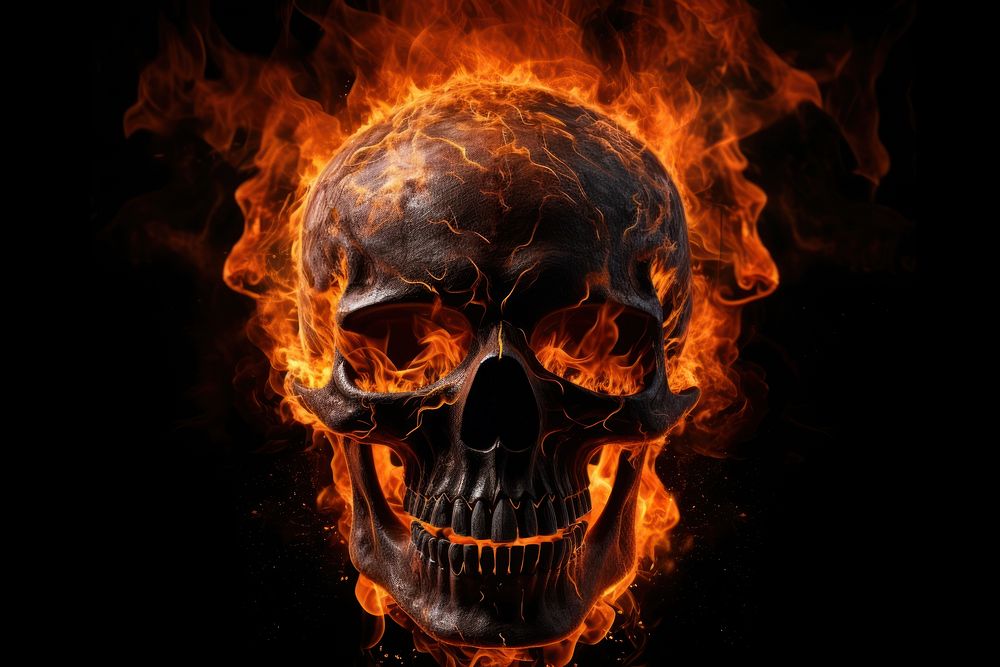 Skull fire bonfire flame. | Premium Photo - rawpixel