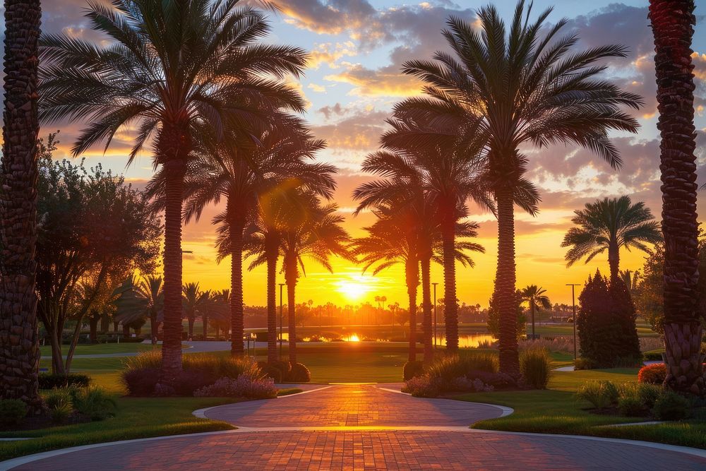 Tropical summer sunset tree landscape. | Premium Photo - rawpixel