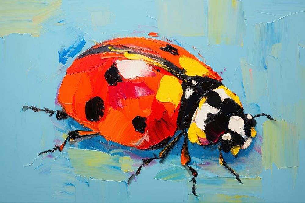 Ladybug painting animal art. | Free Photo Illustration - rawpixel