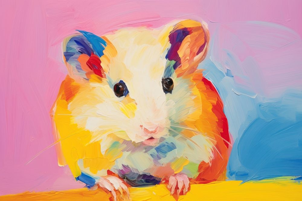 Hamster painting rodent animal. | Free Photo Illustration - rawpixel