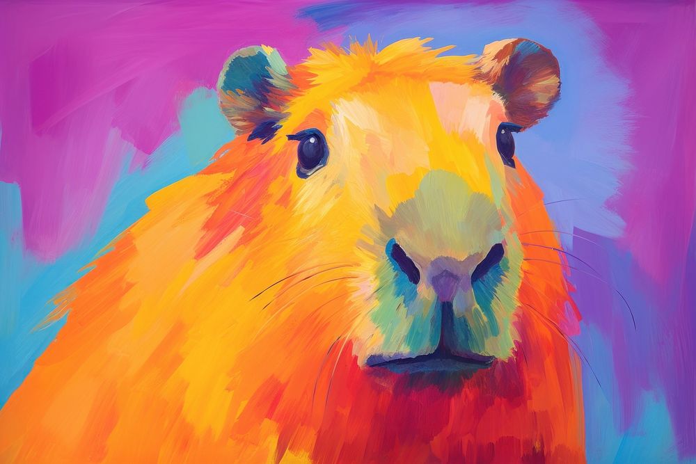 Capybara painting mammal animal. | Premium Photo Illustration - rawpixel