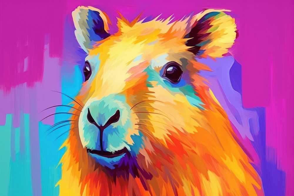 Capybara painting mammal animal. | Free Photo Illustration - rawpixel