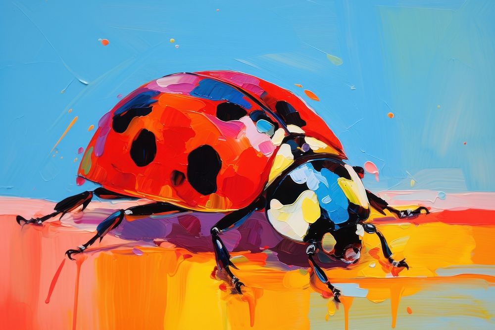 Ladybug painting animal art. | Free Photo Illustration - rawpixel