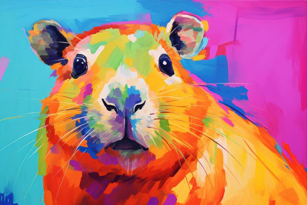 Capybara painting mammal animal. | Premium Photo Illustration - rawpixel
