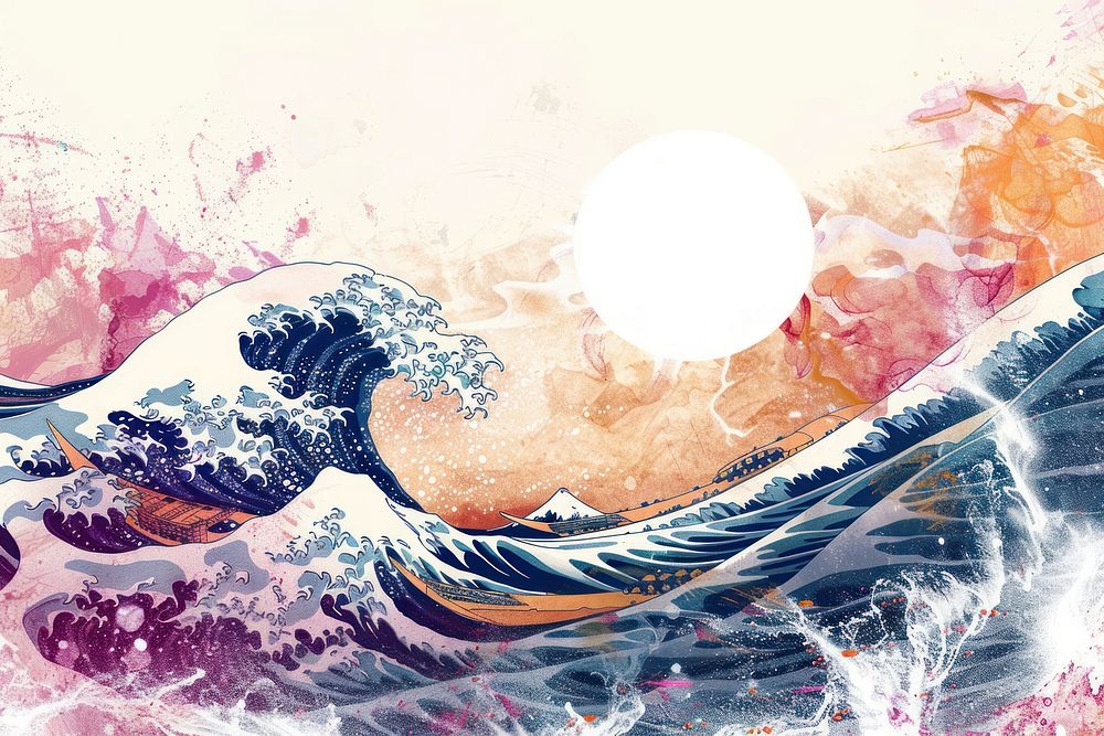 Japanese wave art outdoors ocean. | Free Photo Illustration - rawpixel