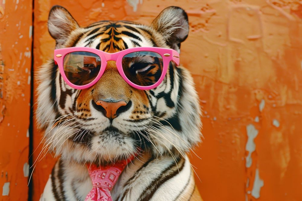 Tiger sunglasses animal mammal. | Free Photo - rawpixel