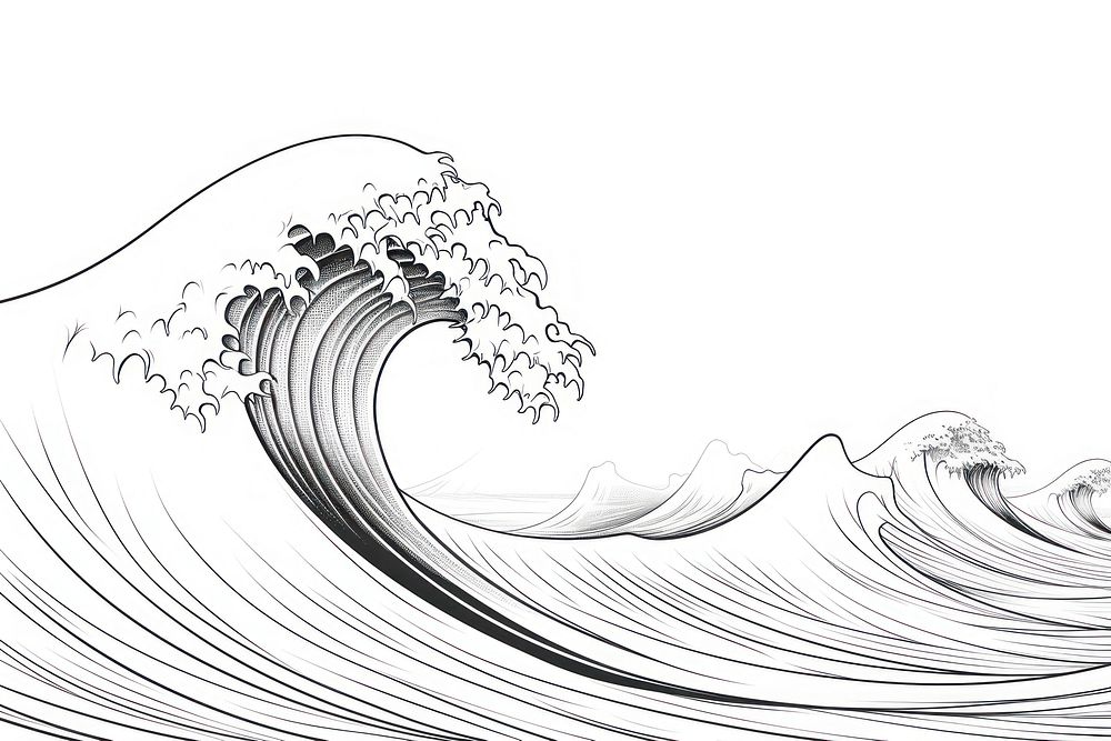 Wave sketch outdoors drawing. | Premium Photo Illustration - rawpixel